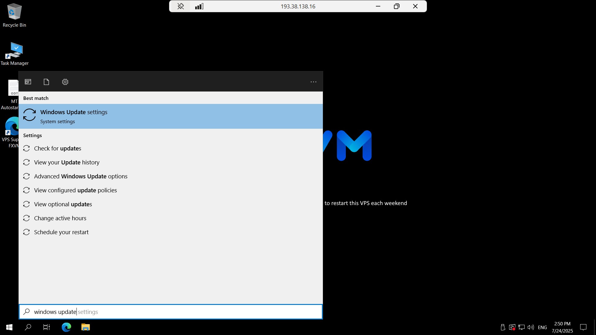 How to do Windows Update in the VPS - FXVM Knowledge Base